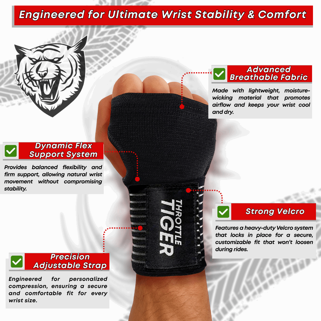 Motorcycle Wrist Support Brace - Ride Without Wrist Pain – Throttle Tiger